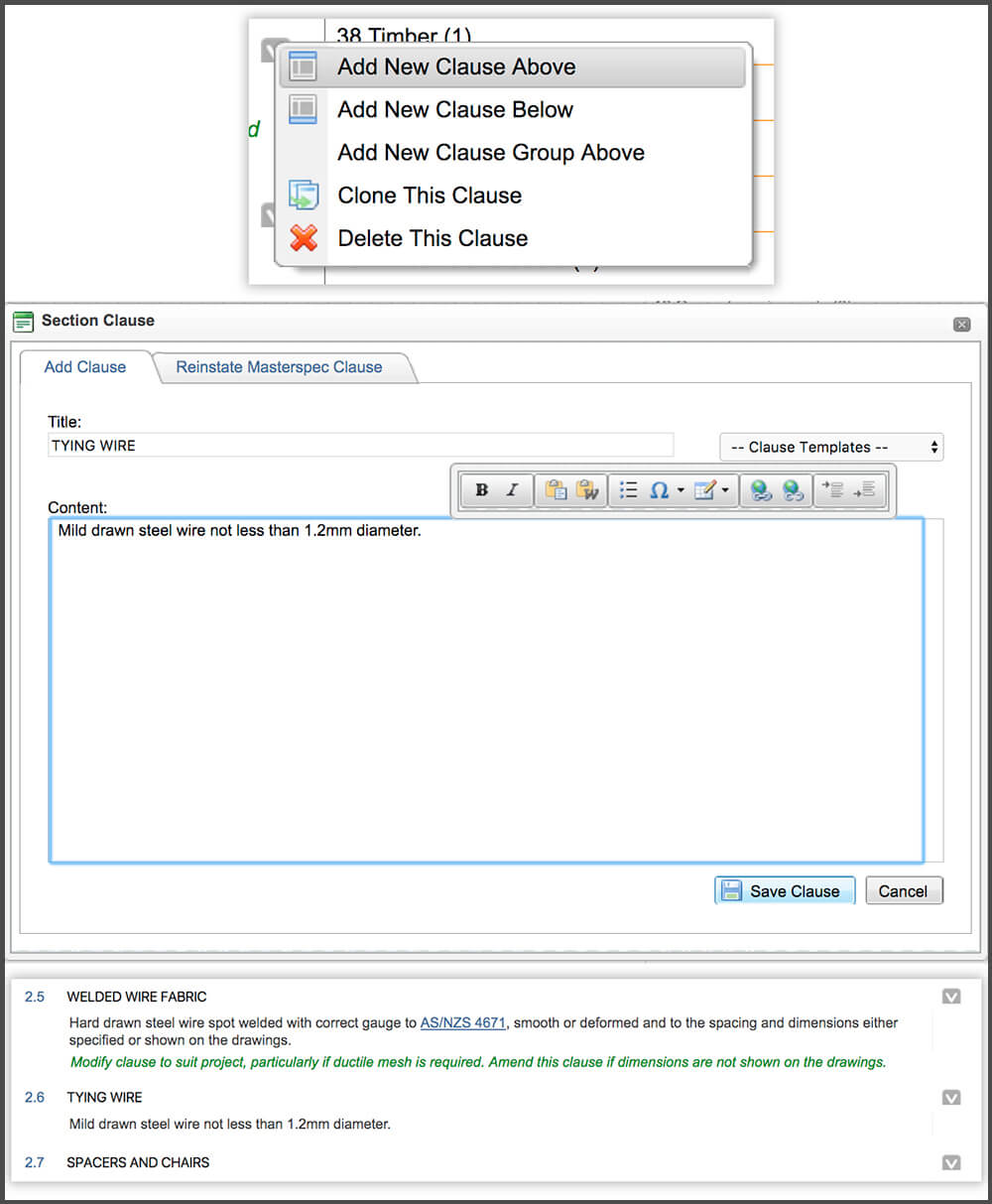 Create, Add or Delete a Clause - Masterspec Create, Add or Delete a Clause - Masterspec